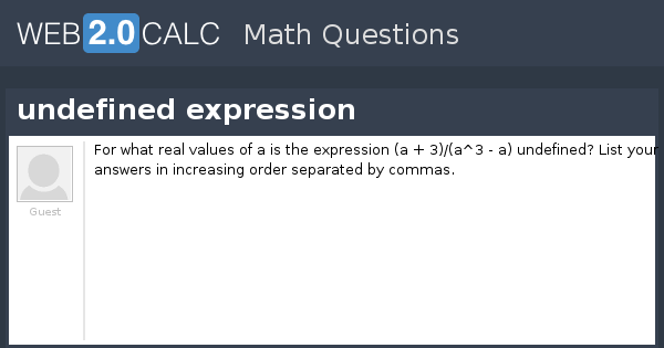 View question - undefined expression