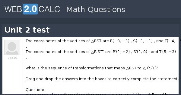 View question - Unit 2 test