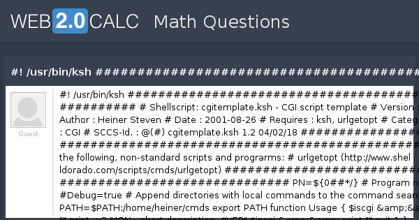 View question - #! /usr/bin/ksh ...