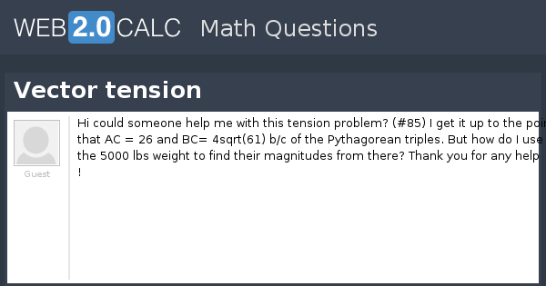 View question - Vector tension