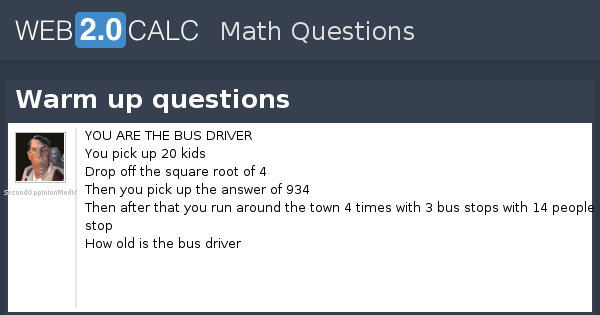 View question - Warm up questions