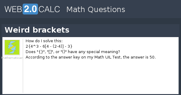 View question - Weird brackets