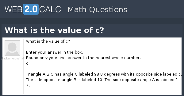 View question - What is the value of c?