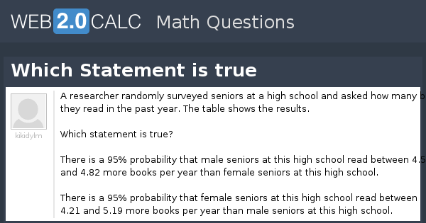 View question - Which Statement is true