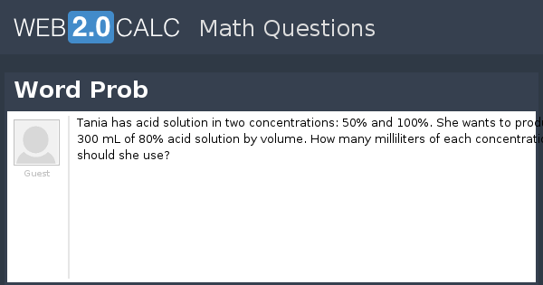 View question - Word Prob