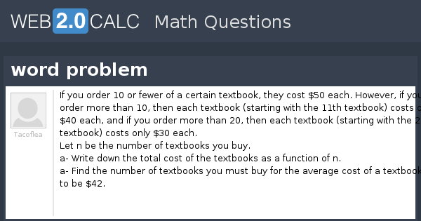 View question - word problem