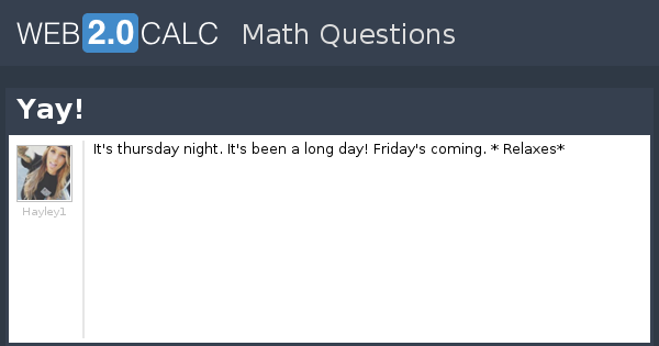 View question - Yay!