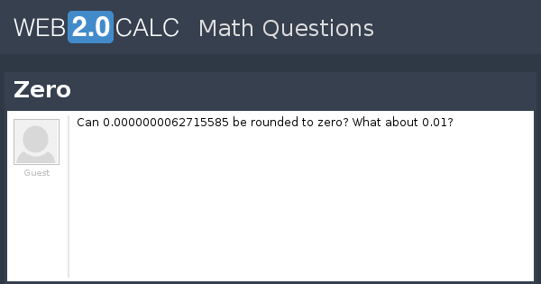 View question - Zero